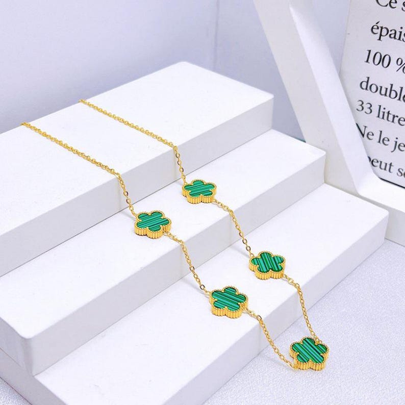 Van Cleef 5 Leaf With Different Colours 4 Clover, Turquoise, Necklace ...