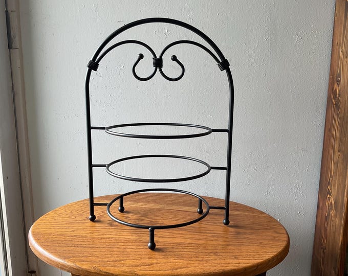 Royal Norfolk 3-tier Iron Plate Stand With 3 Matching Plates S-1818 - Etsy
