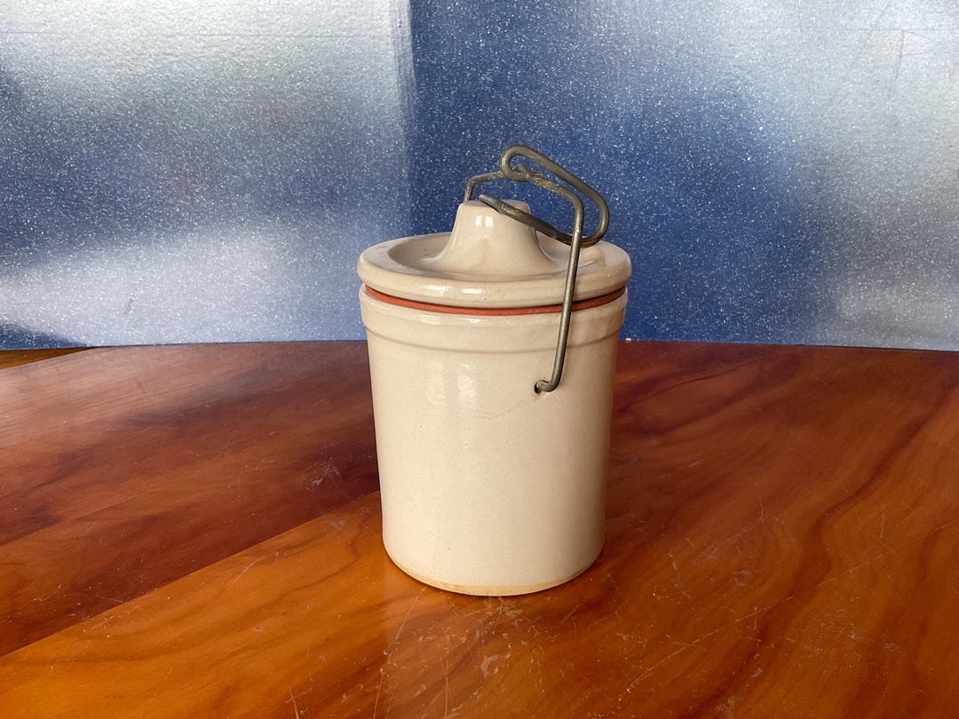 Vintage Locking Lid Stoneware Storage Crock S-2561 - Etsy