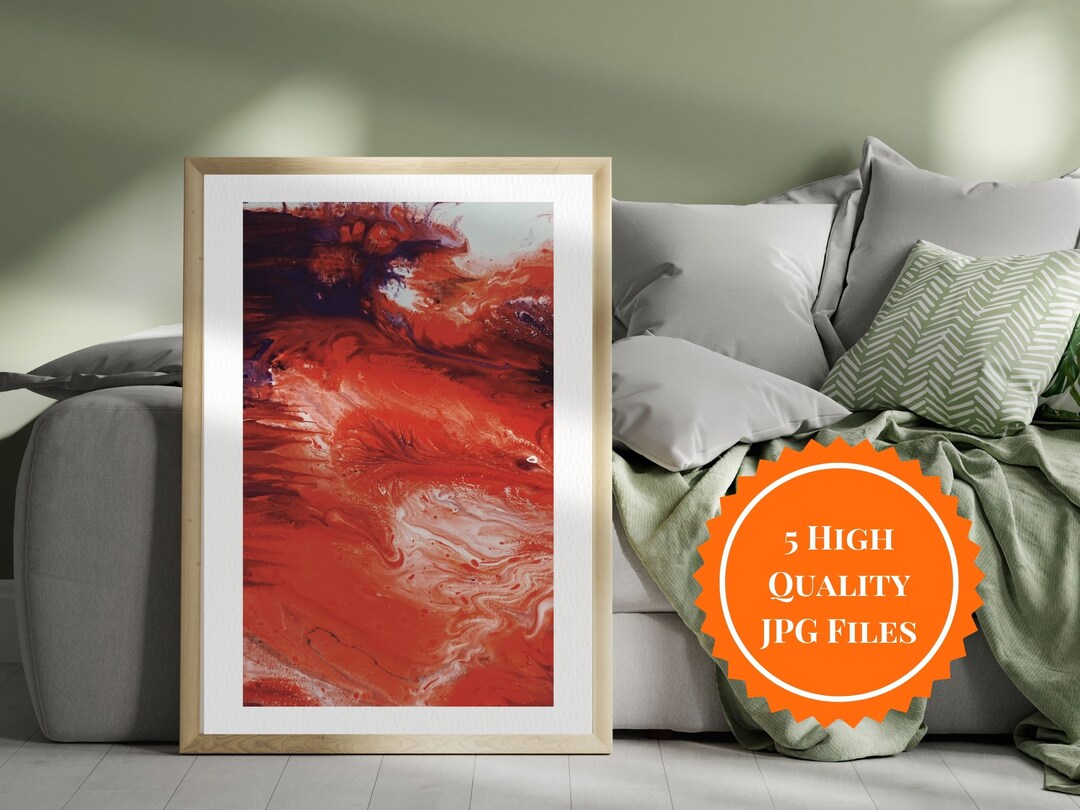 Abstract Red Painting Wall Art Digital Download Instant Printable Bold ...