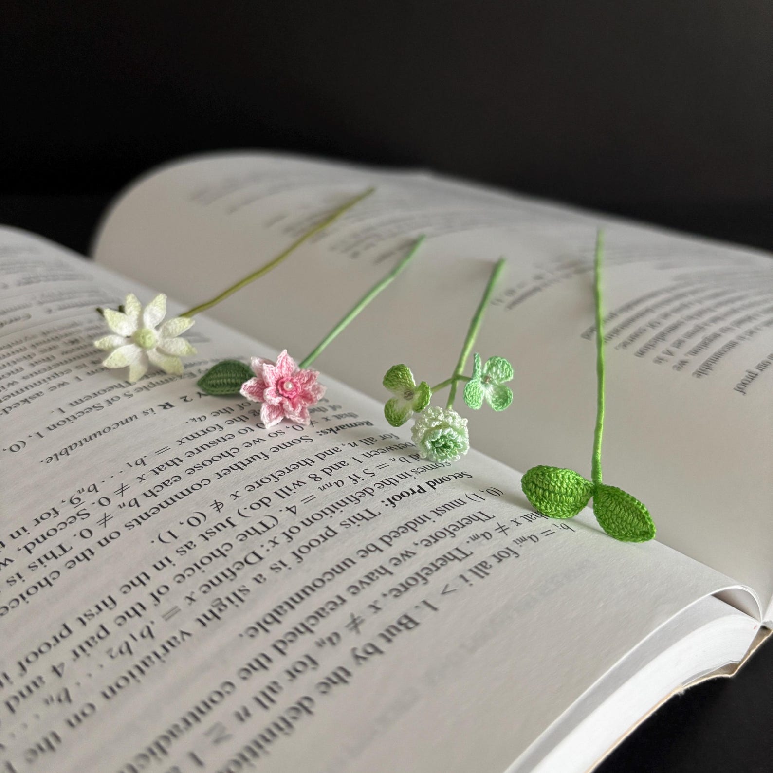 Micro Crochet Bookmarks Micro Crochet Flowers Handmade Gift Gardener ...