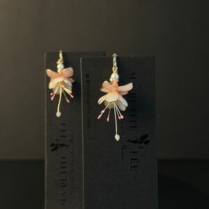 Fuchsia Flower Earrings Floral Ceramic Finish Personalized Gift for Her ...