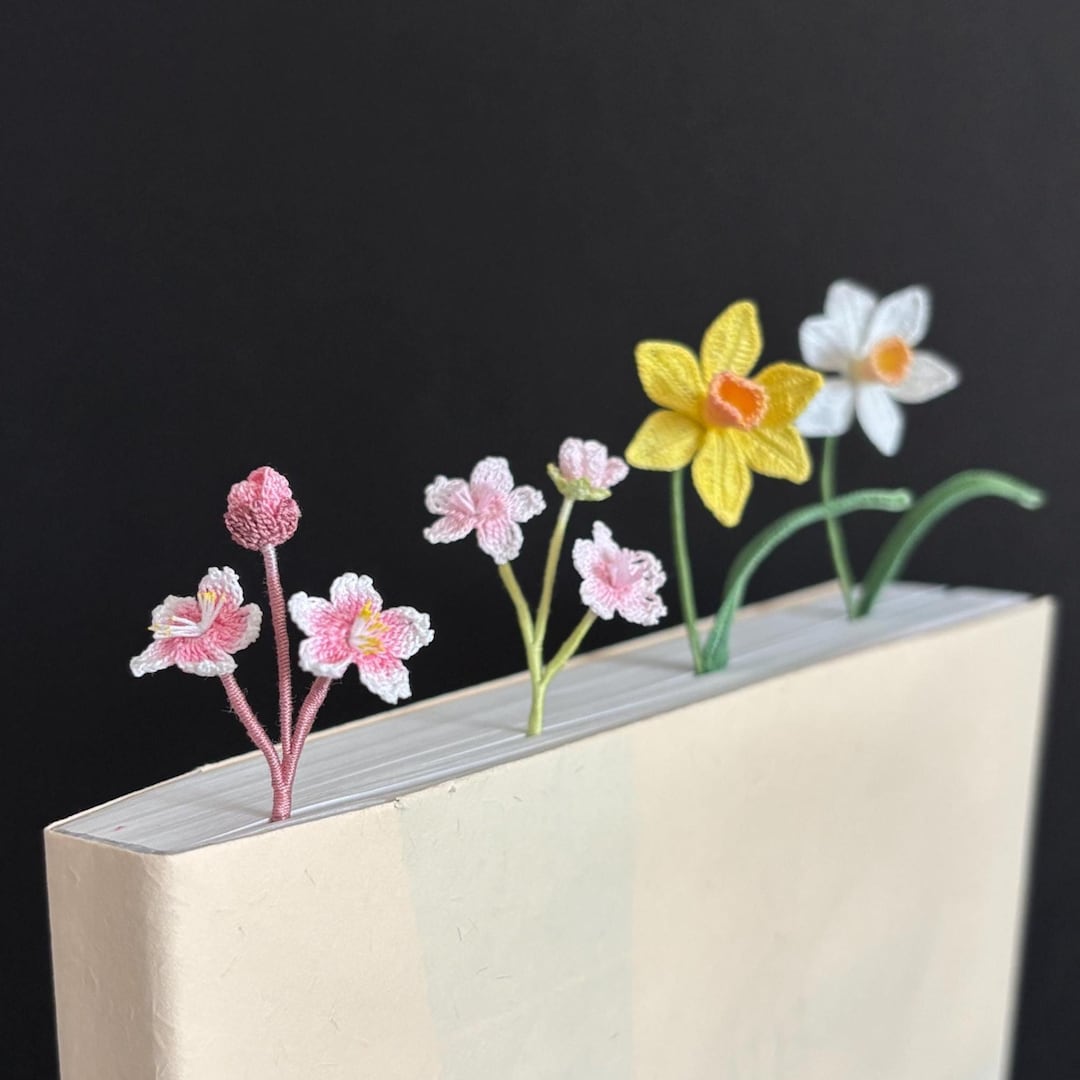 March Birth Flower Bookmark Sakura Cherry Blossom Daffodil Flowers for ...
