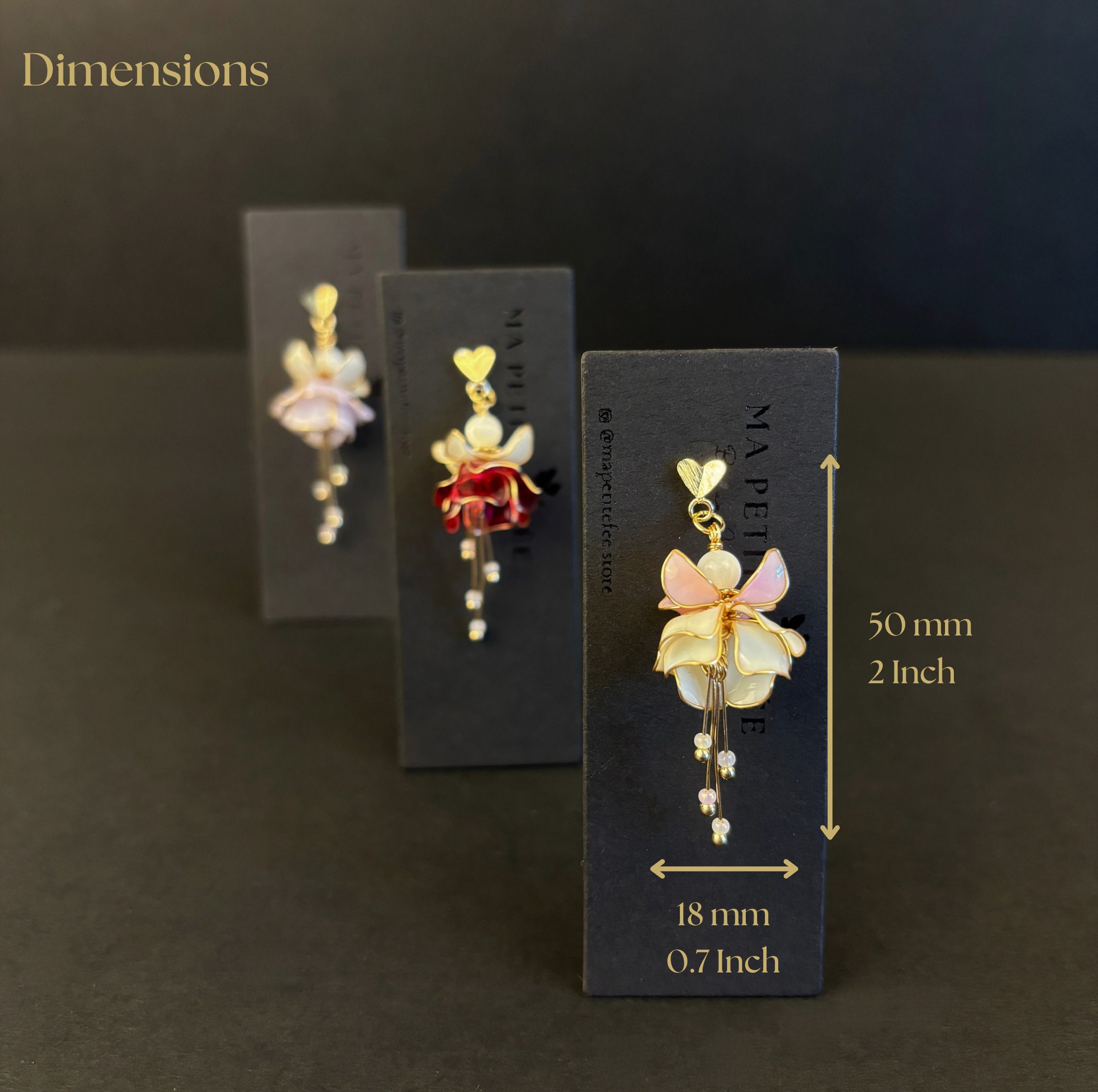 Fuchsia Flower Earrings Fairy Dancing Floral Jewelry Handmade Resin ...