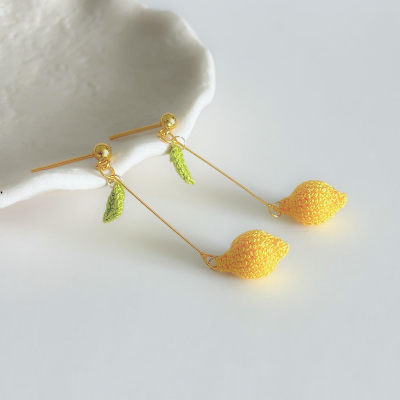 Lemon Earrings - Etsy