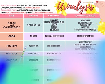 Urinalysis Cheat Sheet Nursing - Etsy