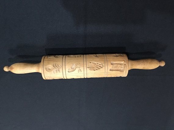 19th Century Wooden Springerle Cookie Rolling Pin - Etsy