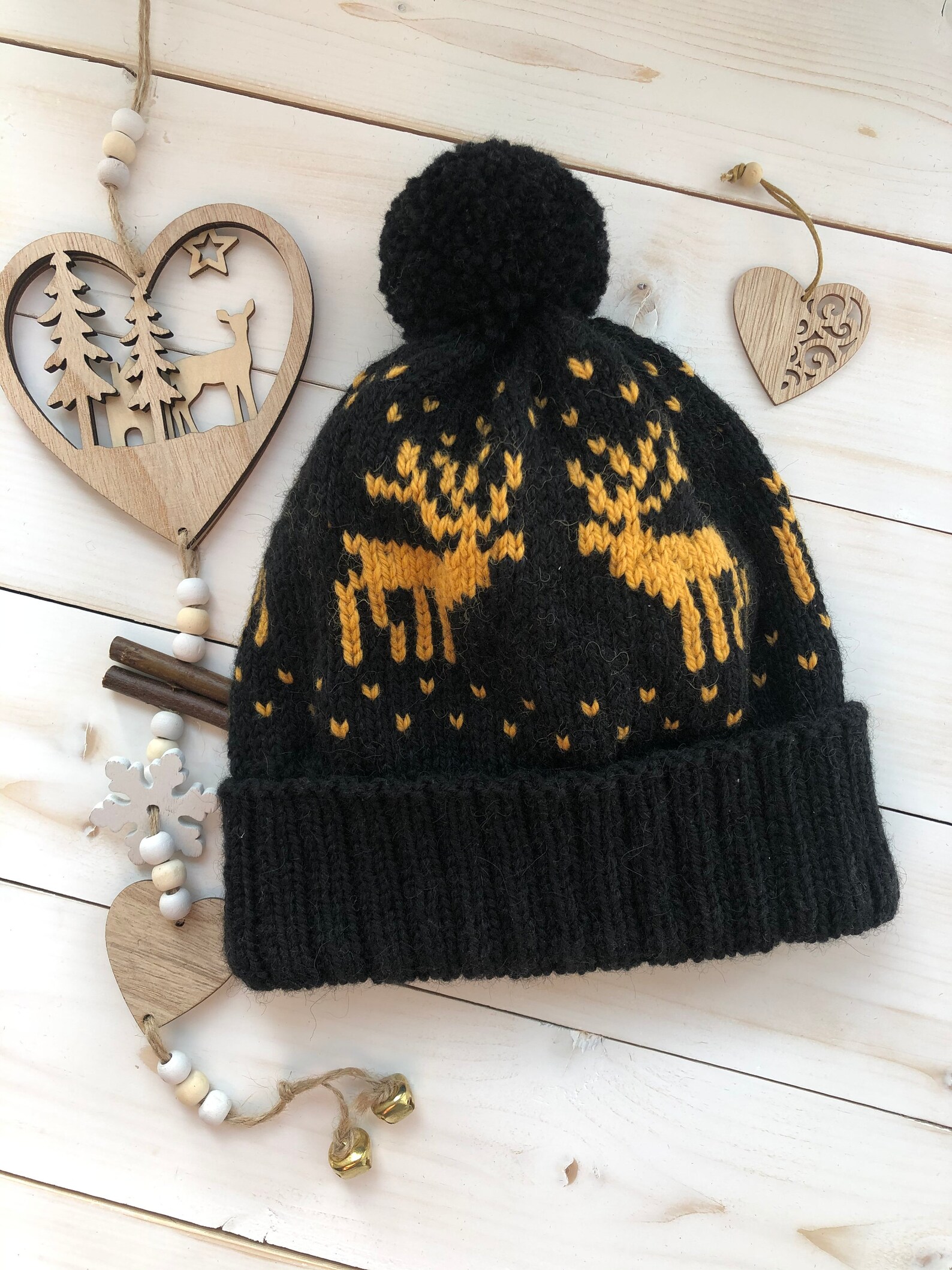 Deer Hat Knitted Pattern, Guardian Elk Hat KNITTING PATTERN - Etsy