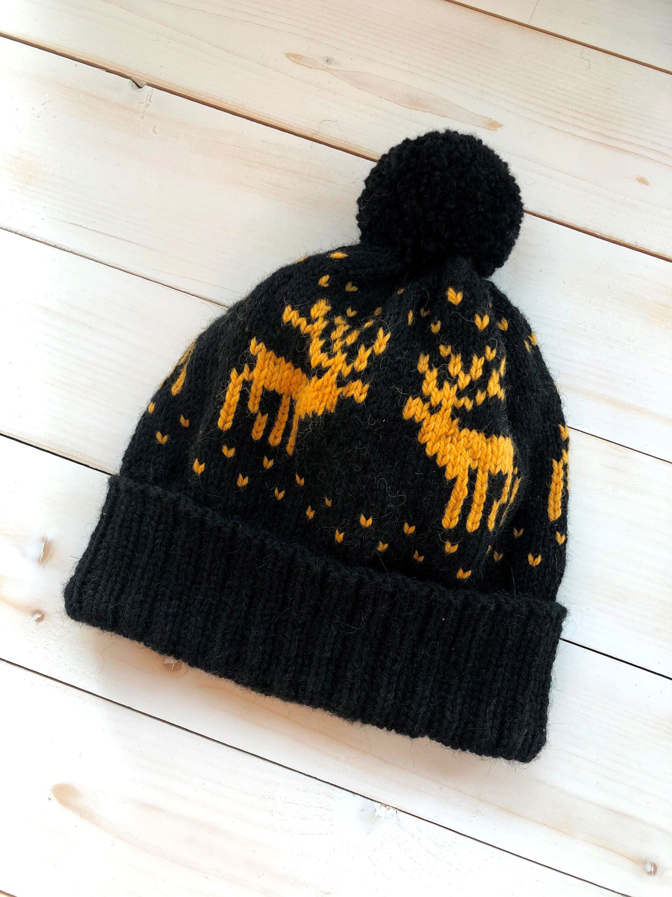 Deer Hat Knitted Pattern, Guardian Elk Hat KNITTING PATTERN - Etsy