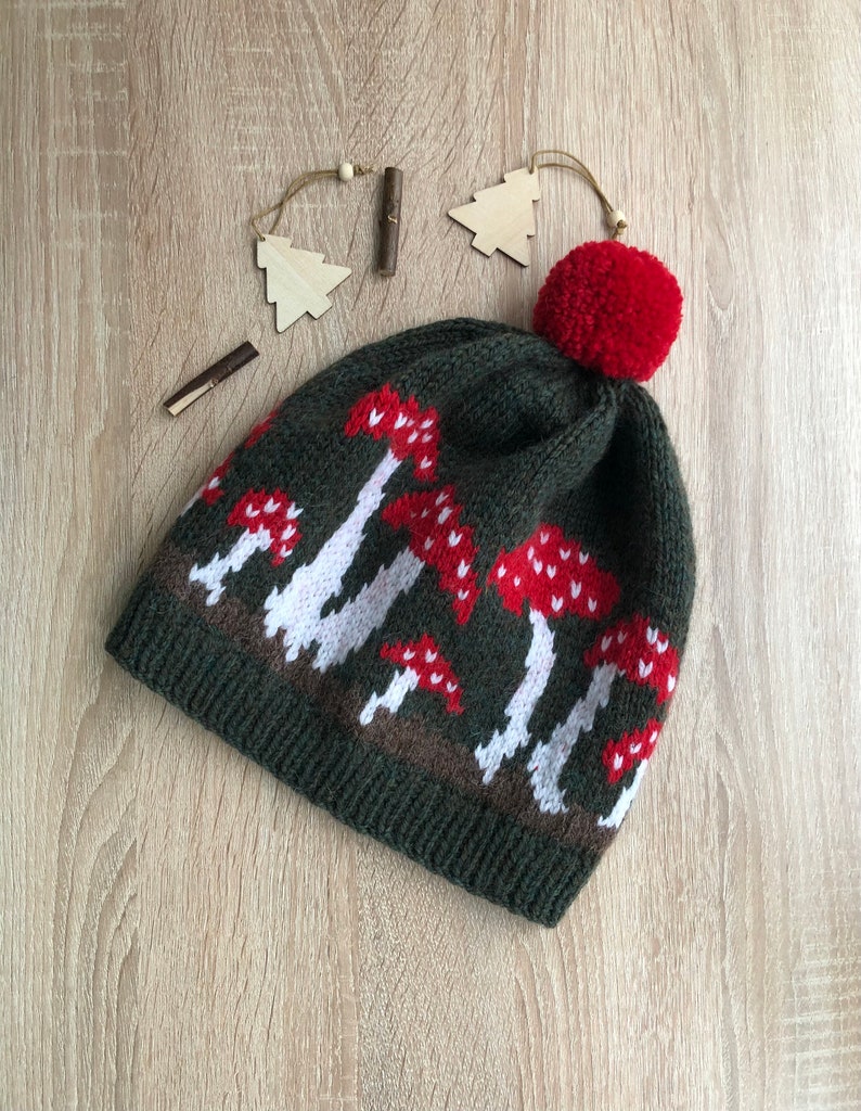 Mushroom Hat Knitted Pattern PDF Amanita Hat Pattern - Etsy