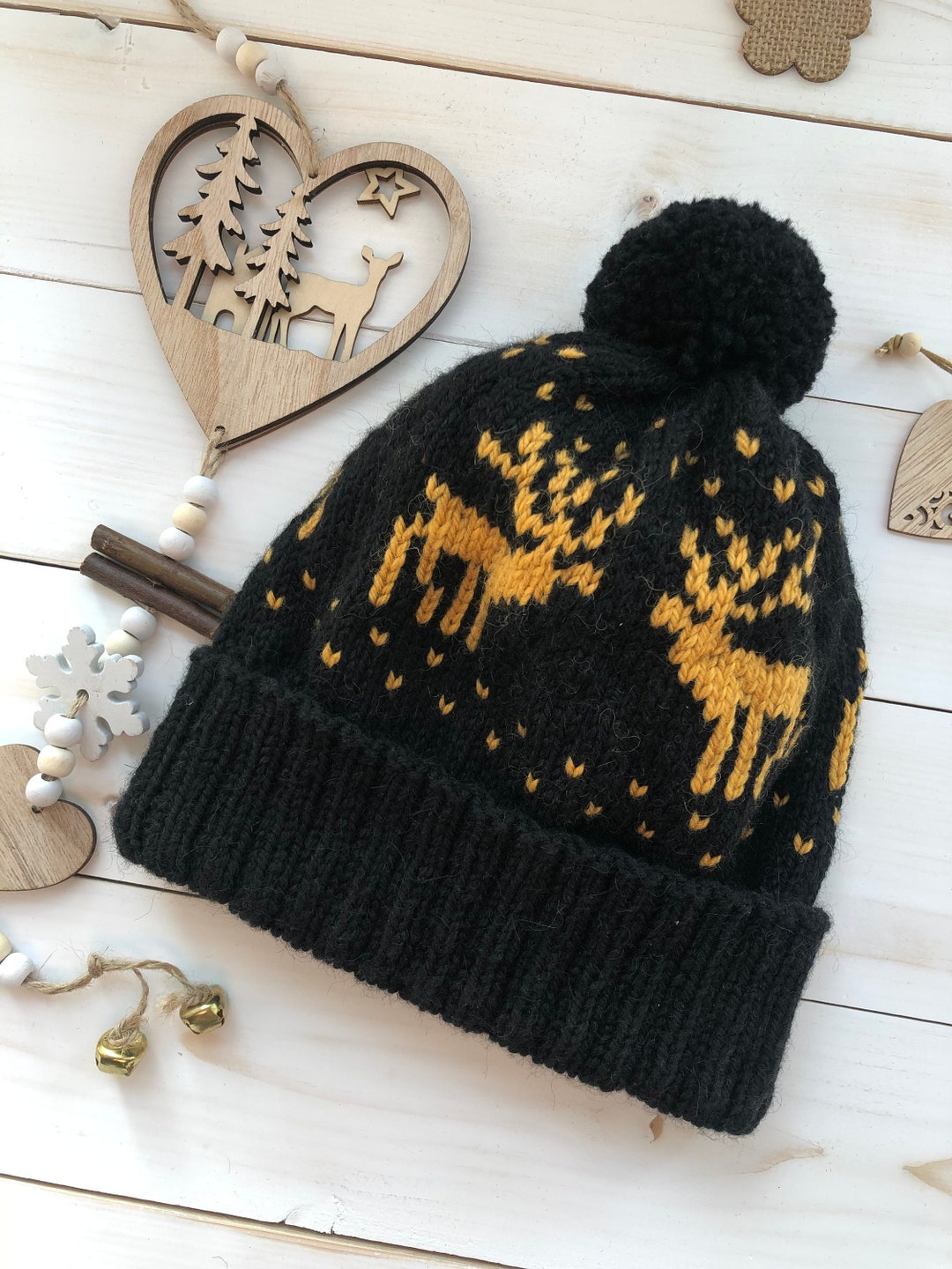 Deer Hat Knitted Pattern, Guardian Elk Hat KNITTING PATTERN - Etsy