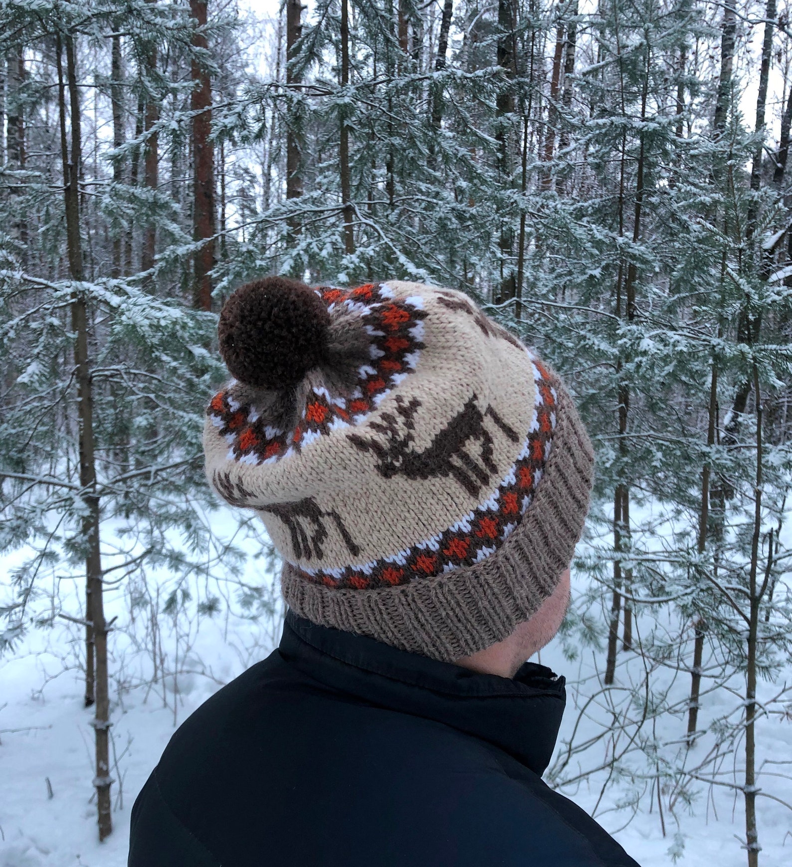 Deer Hat Knitting Pattern Stranded Colorwork Hat Pattern PDF - Etsy