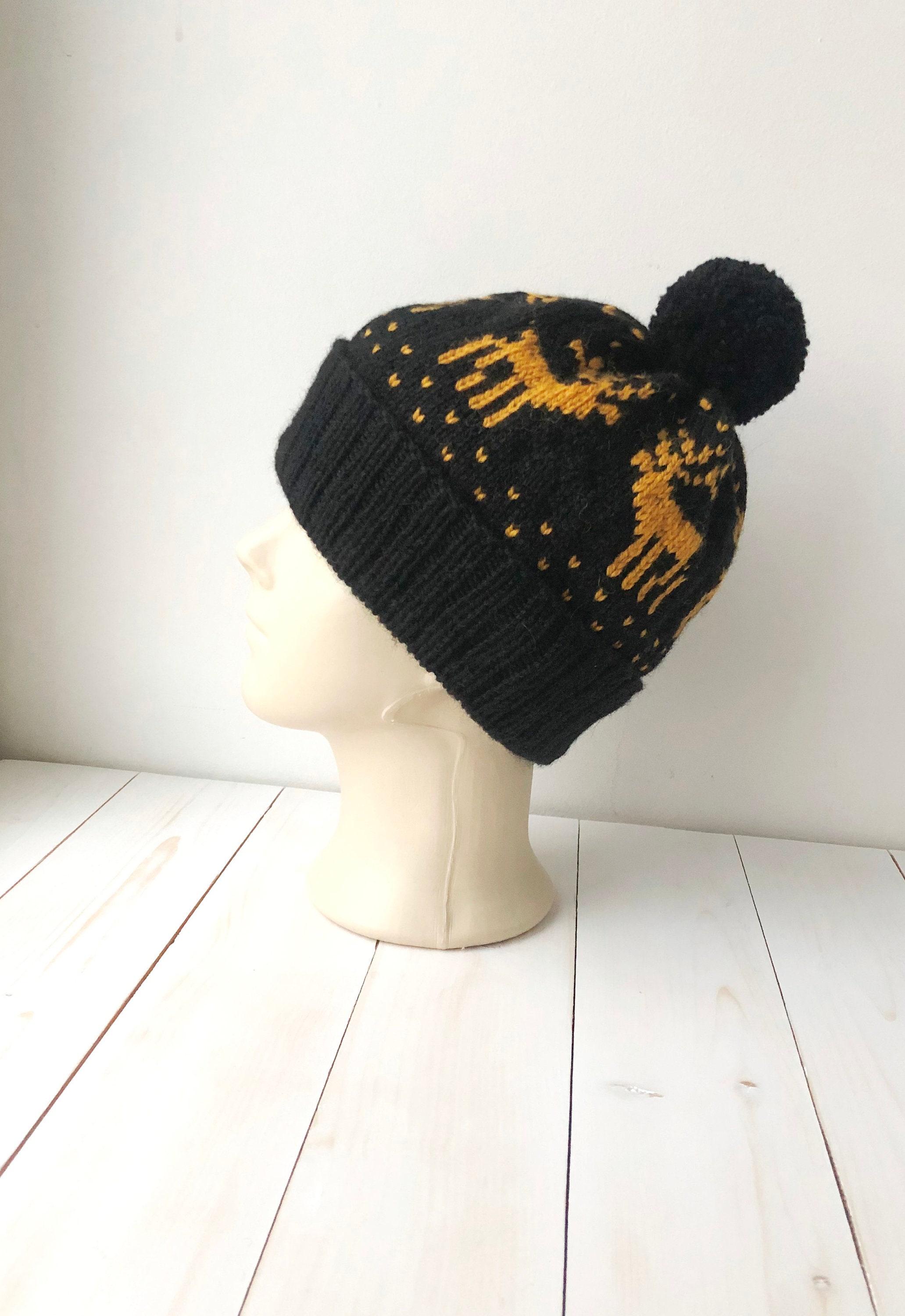 Deer Hat Knitted Pattern, Guardian Elk Hat KNITTING PATTERN - Etsy
