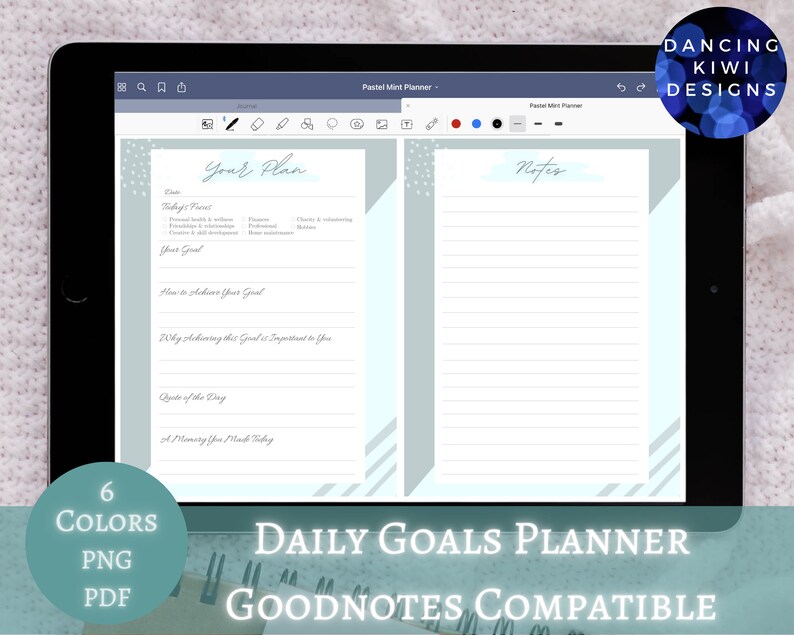 Digital Planner Bundle, Daily Goals Planner, Goodnotes, iPad Planner, 6 ...