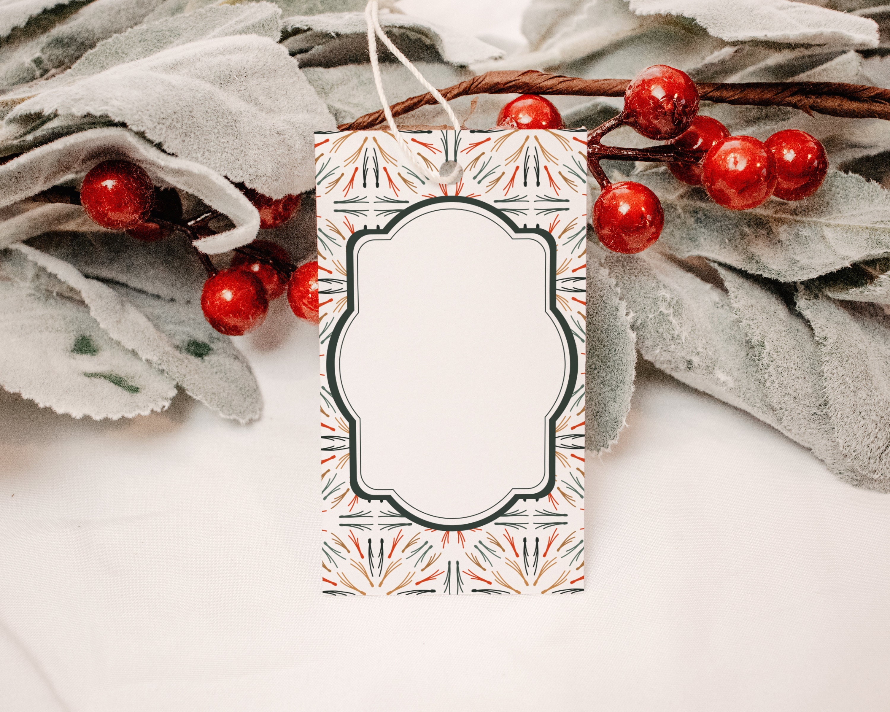 Merry Christmas Gift Tag Printable Labels, Blank Gift Tags, Holiday ...