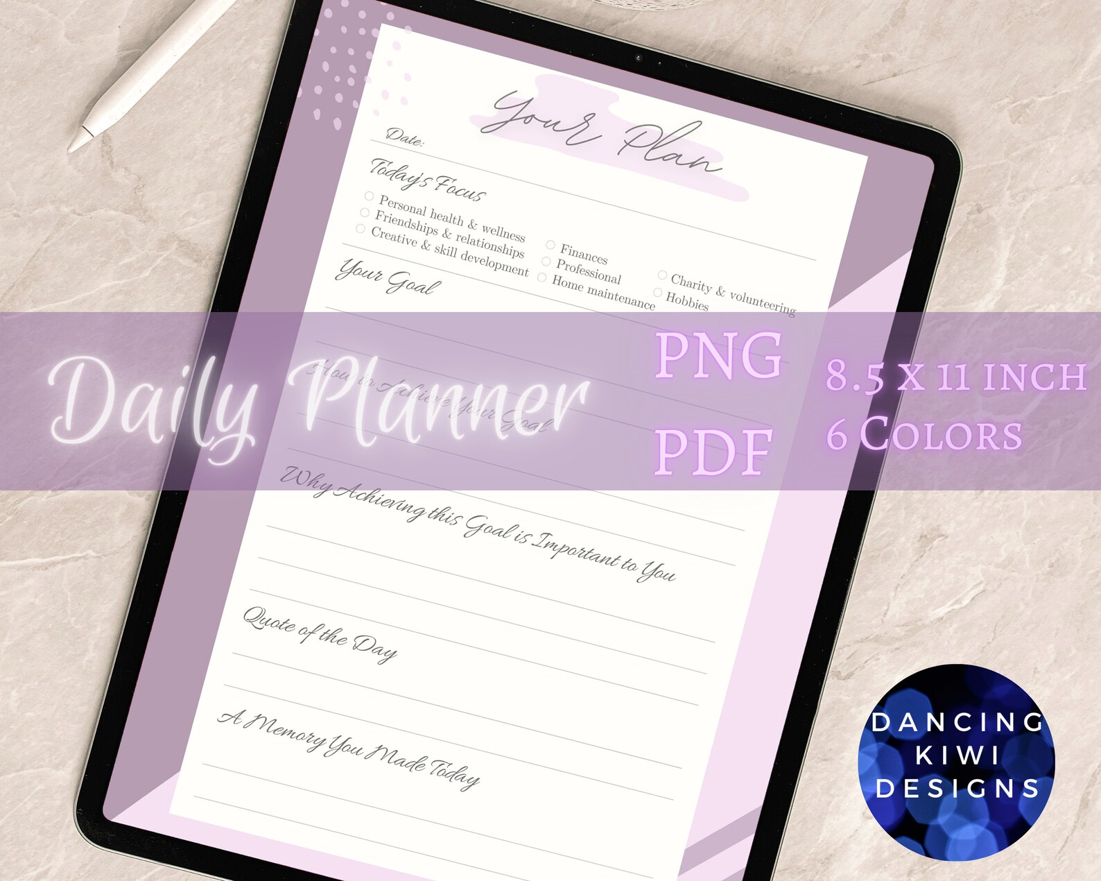 Digital Planner Bundle, Daily Goals Planner, Goodnotes, iPad Planner, 6 ...