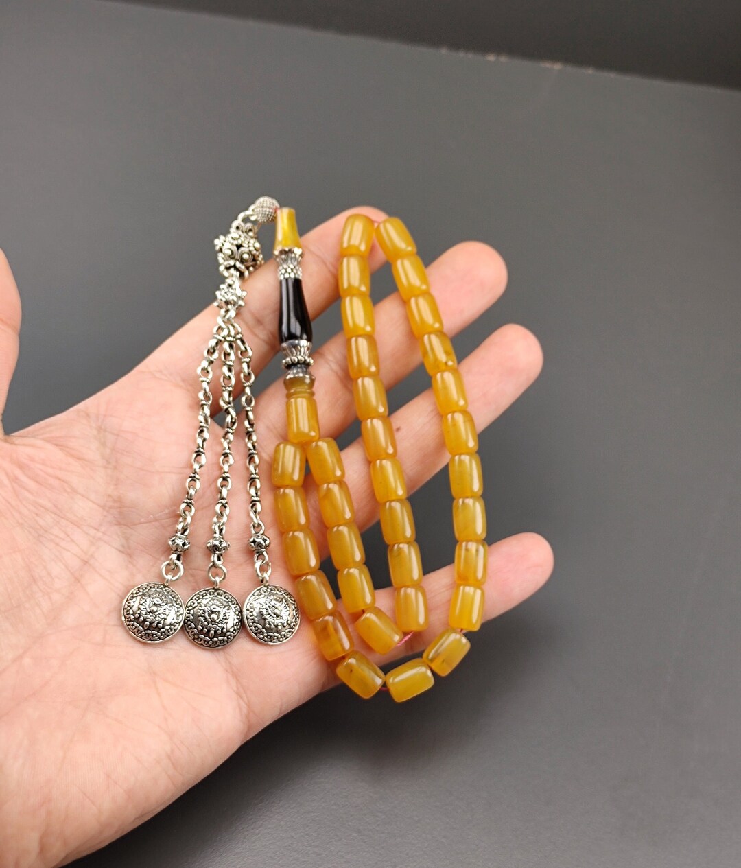 Faturan Amber Rosary, Bakelite Rosary, Muslim Rosary, Misbaha, Islamic ...