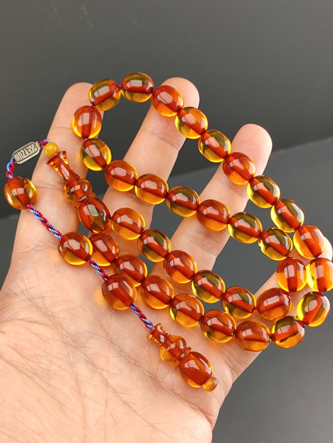 Faturan Amber Rosary, LARGE SİZE Rosary, Muslim Rosary, Misbaha ...