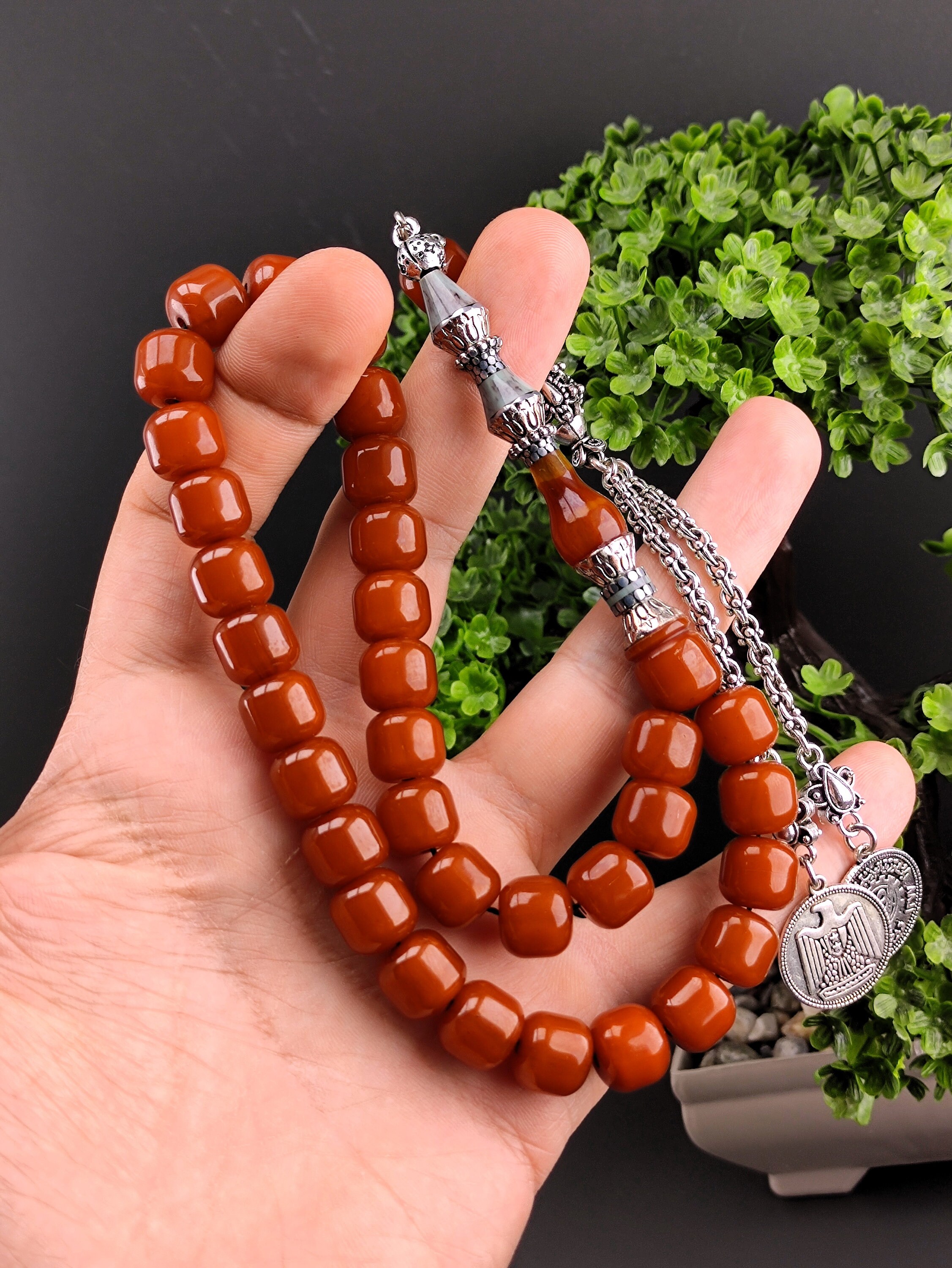 Faturan Amber Rosary, Bakelite Rosary, Muslim Rosary, Misbaha, Islamic ...