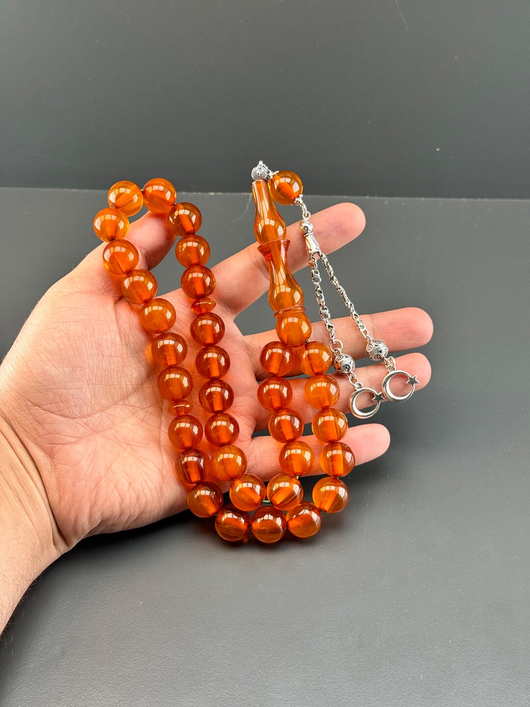 Faturan Amber Rosary, Large Size Rosary 33 İslamic Rosary, Misbaha ...