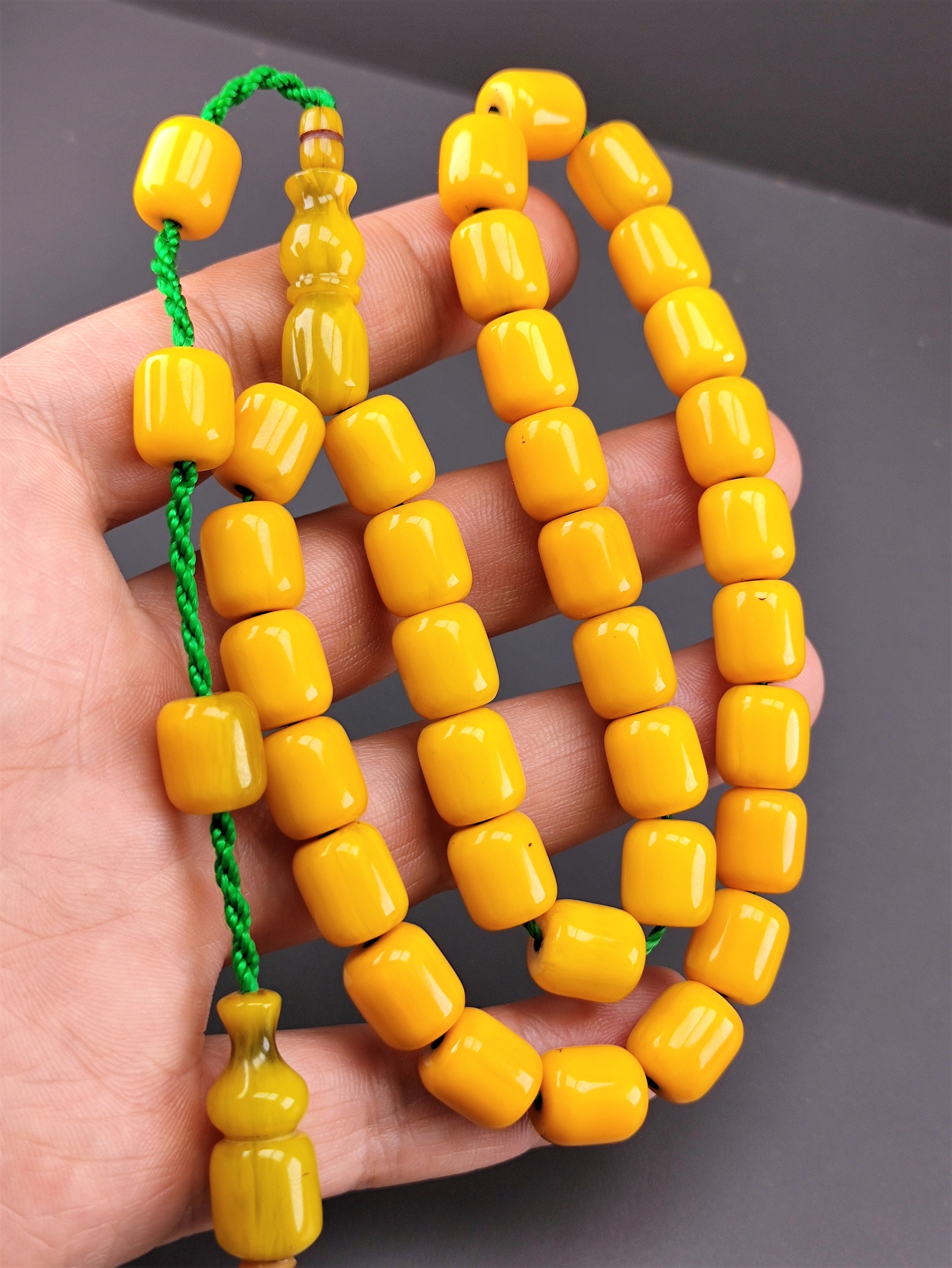 Faturan Amber Rosary, Bakelite Rosary, Muslim Rosary, Misbaha, Islamic ...
