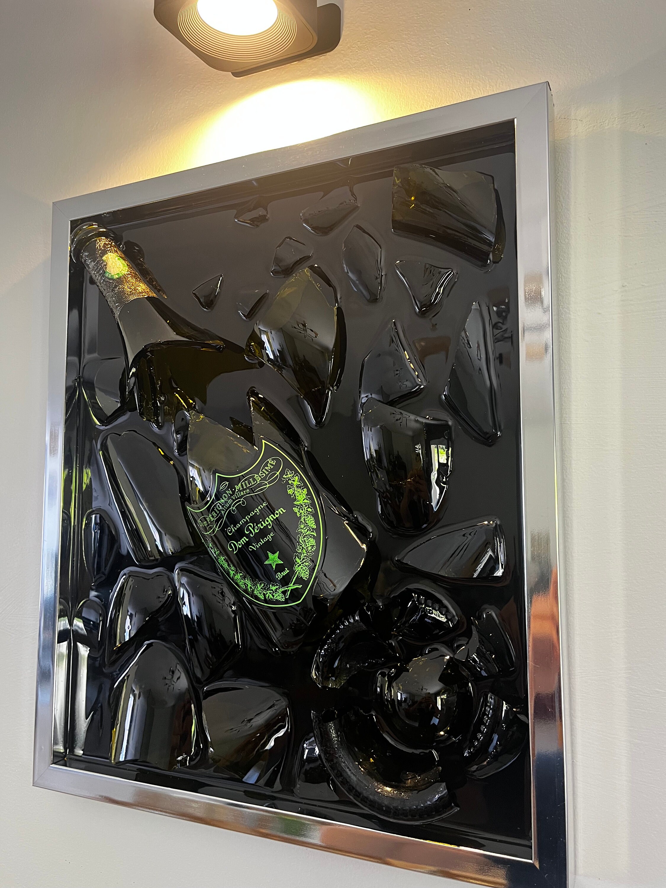 Epoxy Painting Bottle Art Broken Bottle Dom Perignon - Etsy