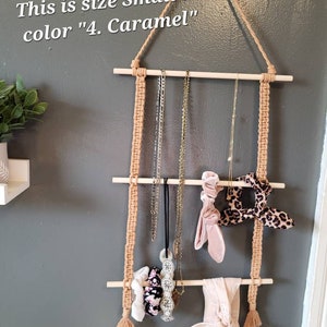 Macrame Ladder Storage Jewelry, Scrunchie, Headbands, Sunglasses, Bow ...