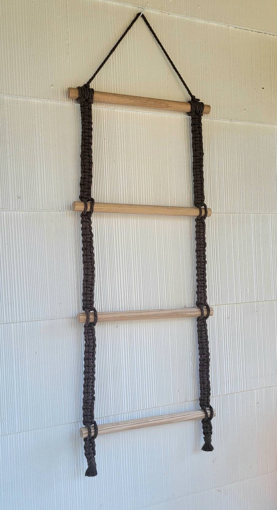 Macrame Ladder Storage for Scrunchies, Jewelry, Headbands, Sunglasses ...