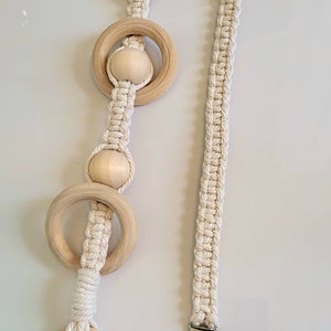 Natural Baby Gift Set, Macrame Pacifier Clip and Baby Rattle, Organic ...
