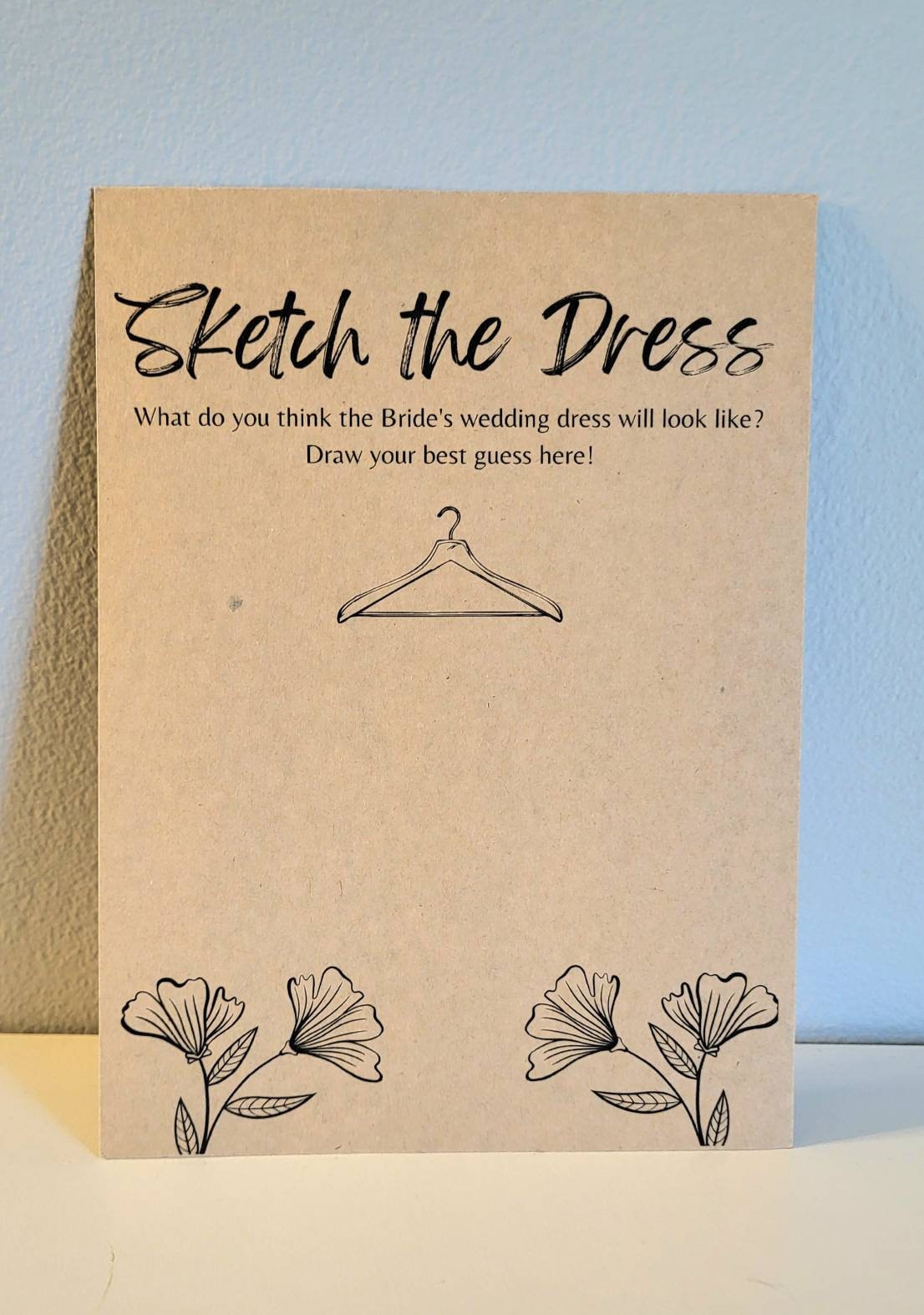 PRINTED Guess the Dress Game 20 Pack, Sketch the Dress Cards, Bridal ...