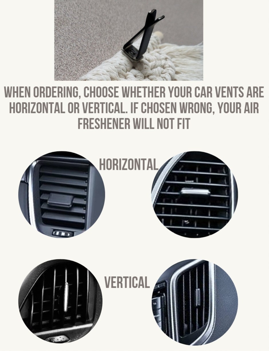 Macrame Car Vent Oil Diffuser, Vent Clip Freshener, Car Boho Accessory ...
