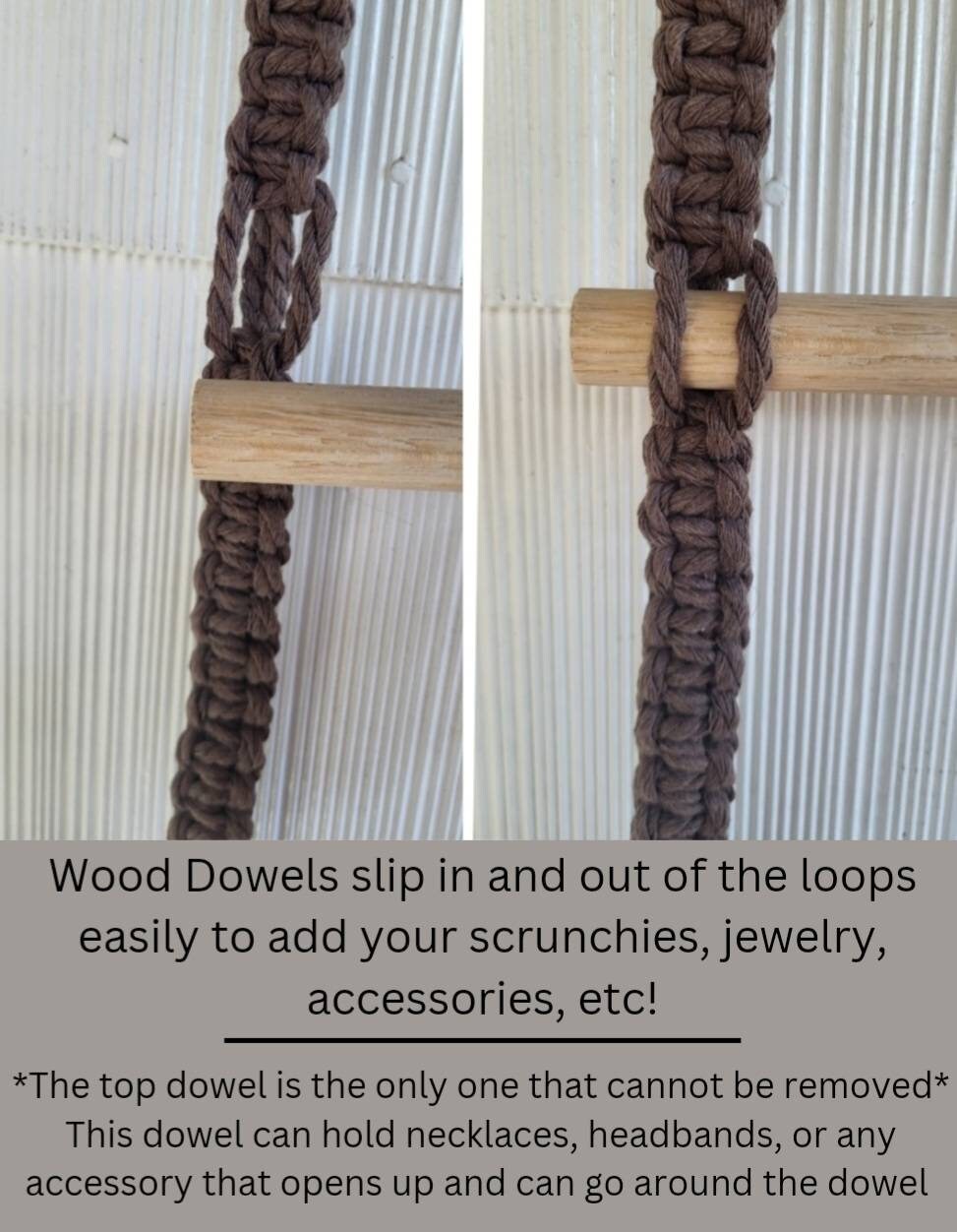 Macrame Ladder Storage for Scrunchies, Jewelry, Headbands, Sunglasses ...