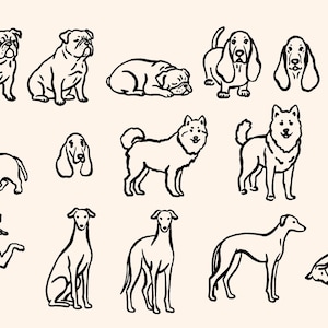 Hand Drawn Dog Clipart Set | Puppy Breeds SVG, PNG, EPS, - Etsy