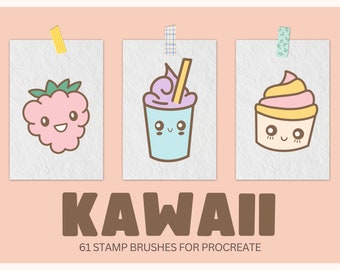 200 Kawaii Stamps for Procreate, Kawaii Eye Stamp, Japanese Kawaii Art ...