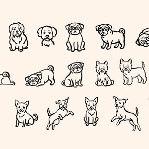 Hand Drawn Dog Clipart Set | Puppy Breeds SVG, PNG, EPS, - Etsy