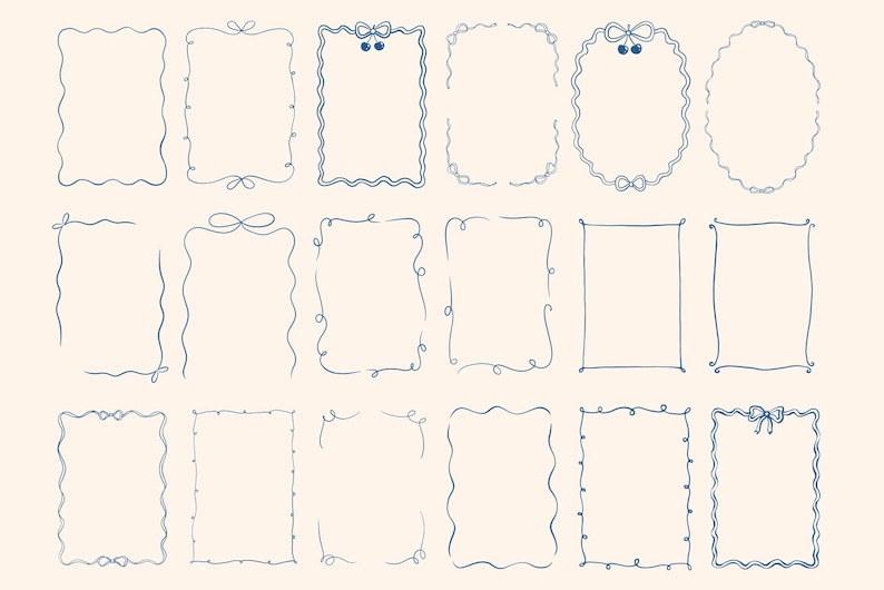 Whimsical Frames and Bows Procreate Stamp Brushes | Coquette Bows ...