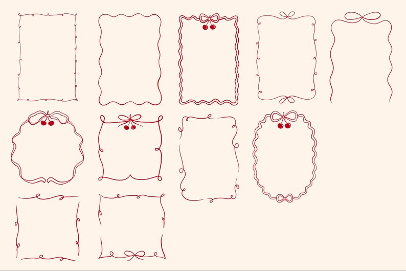 Whimsical Coquette Cherry Vibes Procreate Stamp Brushes | Coquette Bows ...