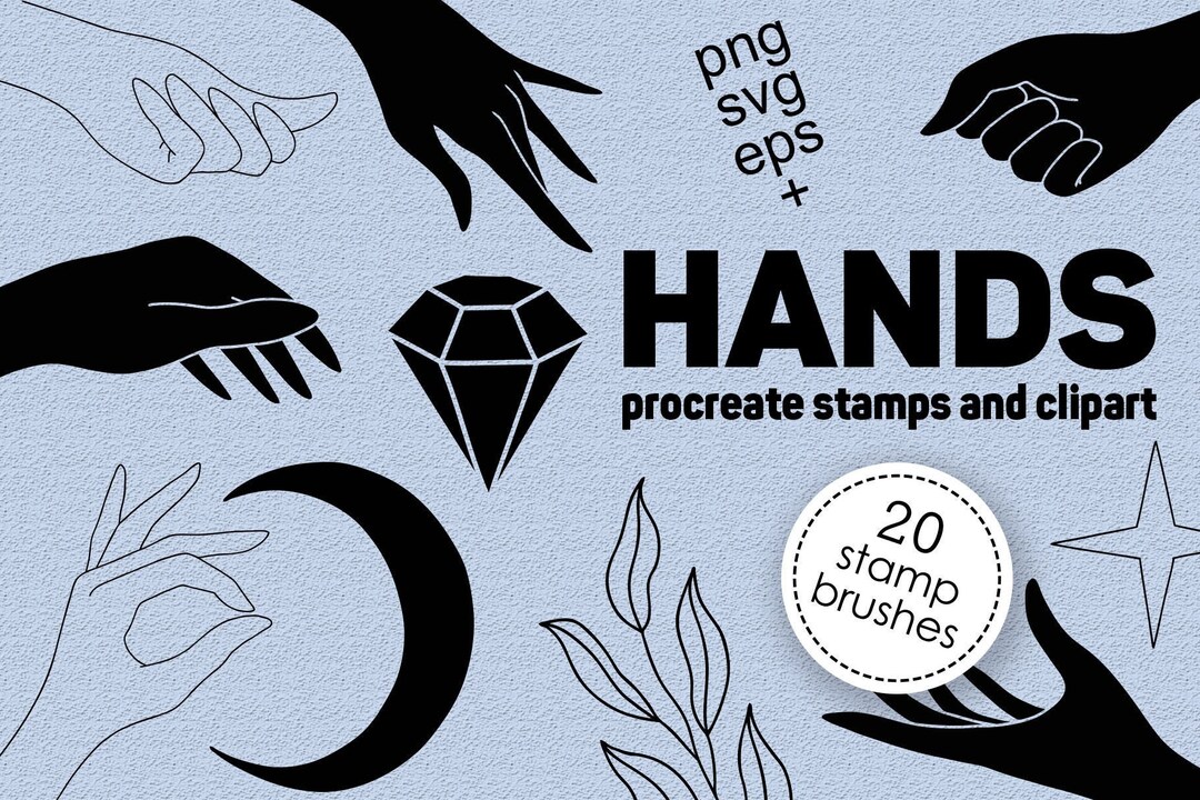 Hands Stamps Procreate Hands Clipart Mystical Hands - Etsy