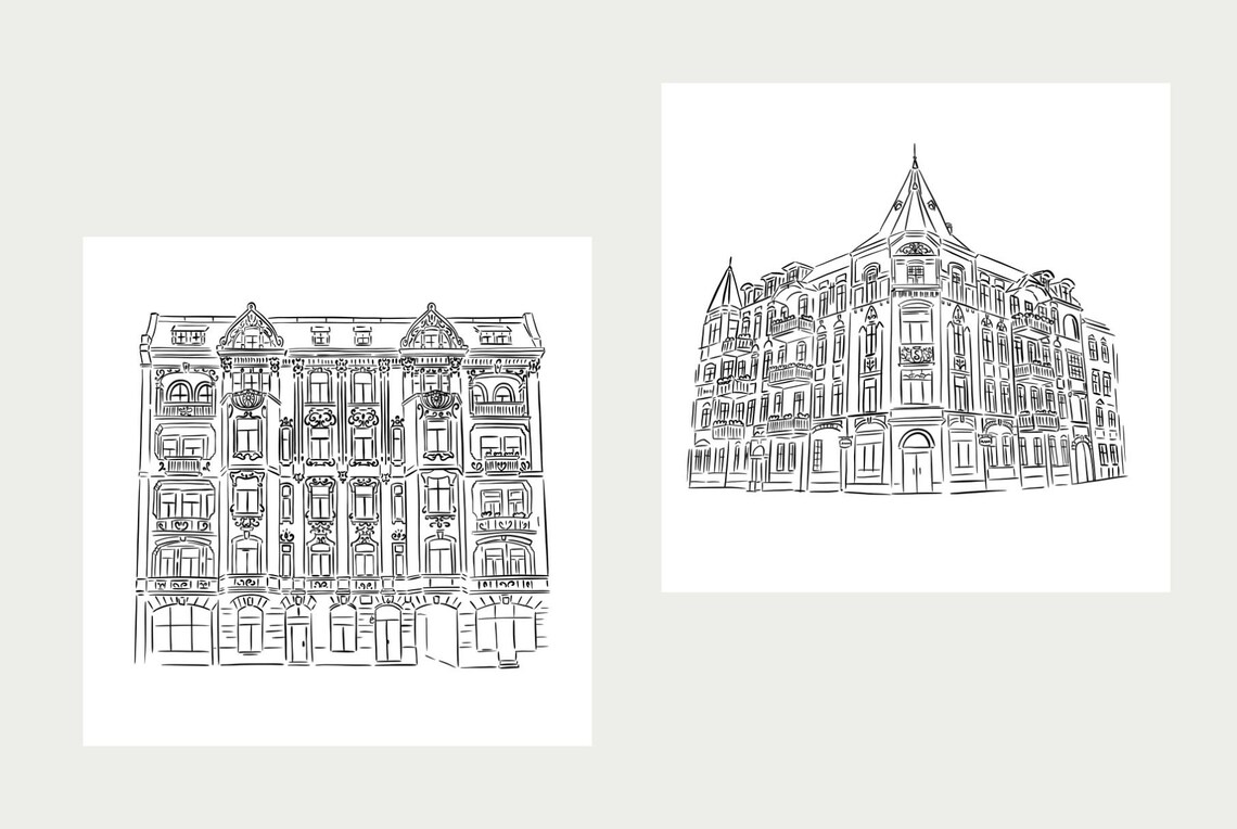 Architecture Procreate Stamp Brushes House Stamp Brushes - Etsy