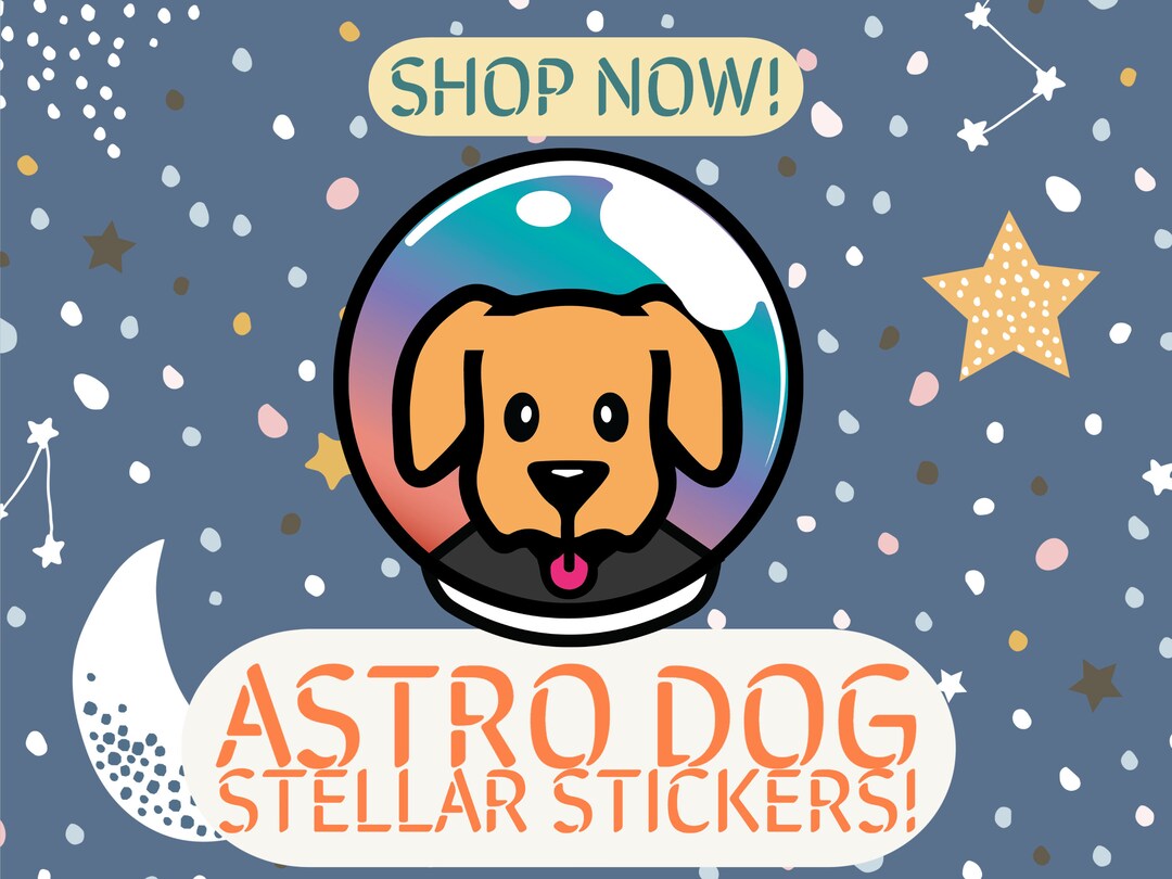 Astronaut Dog Cute Stickers | Colorful Stickers | Stickers for ...