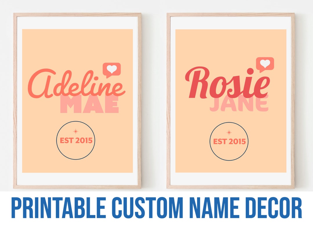 Name Printable, Custom Name, Personalize, Nursery Printable, Name Print ...