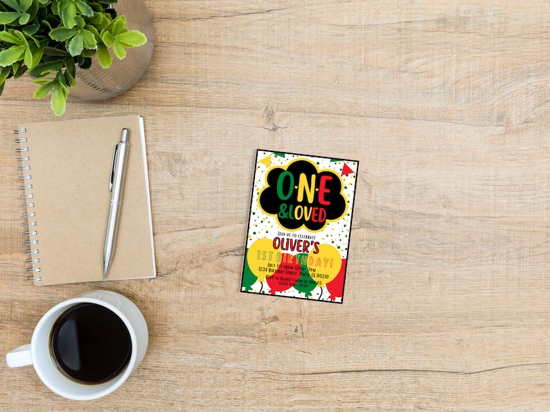 One & Loved First Birthday Invitation, Custom Party Invite (PDF) - Etsy