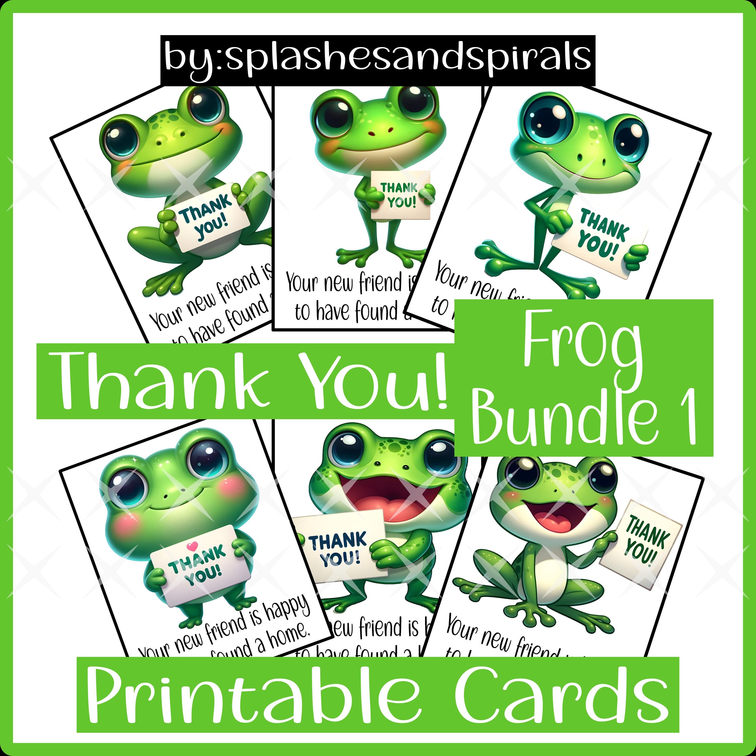 Cute Frog Thank You Card Bundle 1 for Market Stall Crochet Amigurumi ...