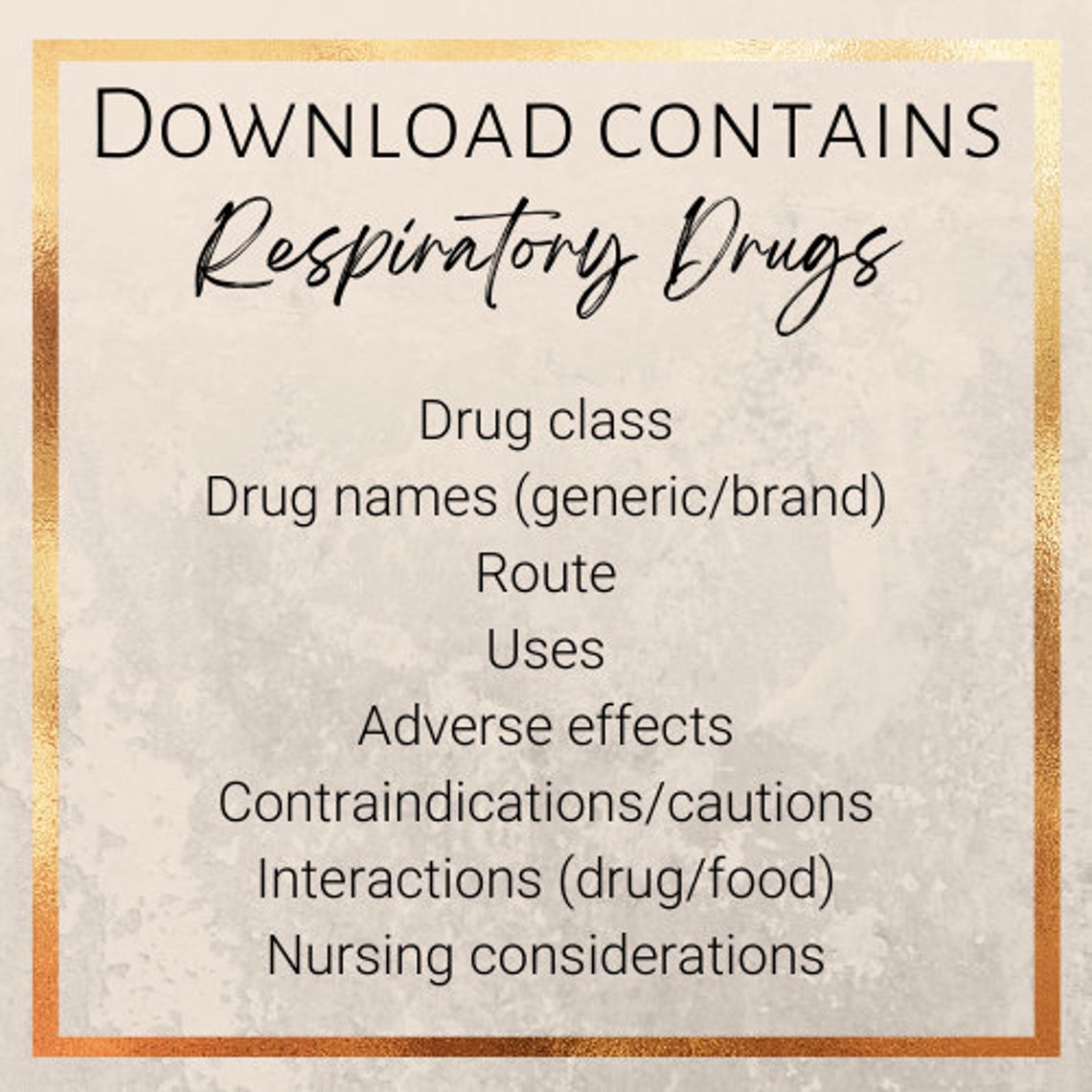 Respiratory System Drugs Cheat Sheet - Etsy