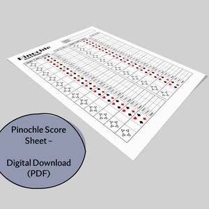 Printable Pinochle Game Score Sheet - Etsy