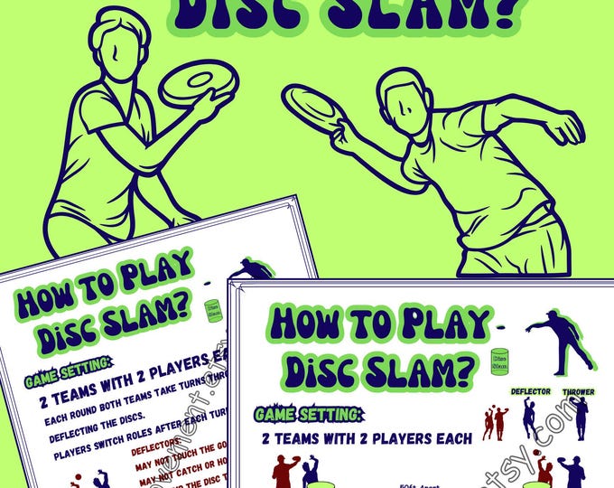 Disc Slam Rules| How to Play Disc Slam Illustrated Poster| Frisbee Game ...