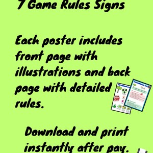 7 Posters Bundle | Rules Signs Poster for 7 Games | Gaga Ball ...