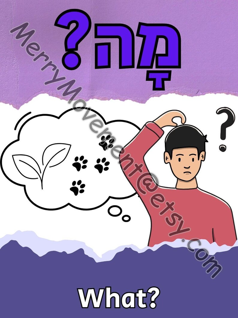 Hebrew and English Question Posters| 9 Class Décor Questions in Ivrit ...