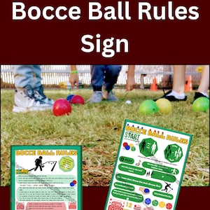 Bocce Ball Rules Sign: Illustrated Guide, Yard Game Poster (PDF ...