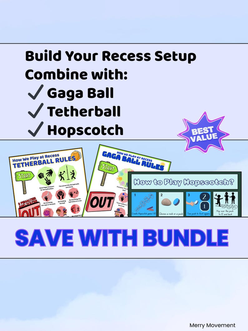 Four Square Rules Poster for Recess | PE Game Sign for Kids ...